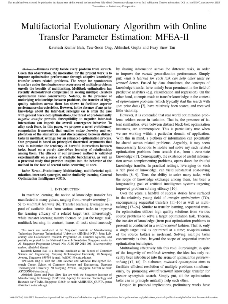 MFEA-II | PDF | Mathematical Optimization | Machine Learning