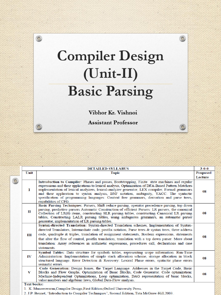 Compiler Design: Parsing Techniques Overview | PDF | Parsing | Metalogic