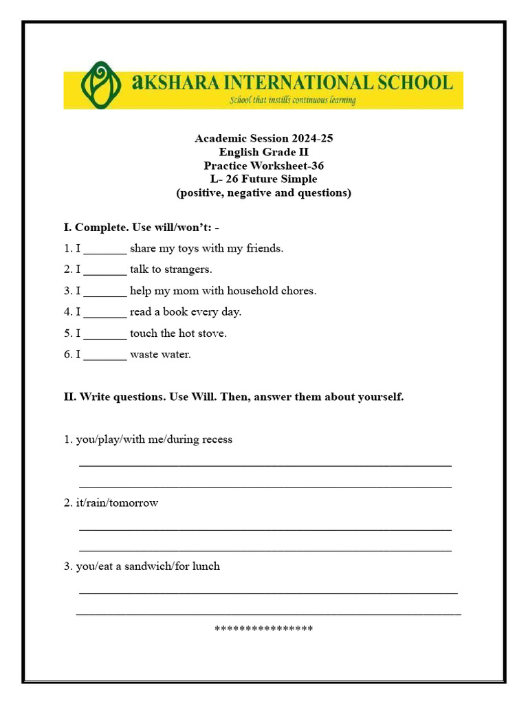 English Practice Worksheet-38 | PDF
