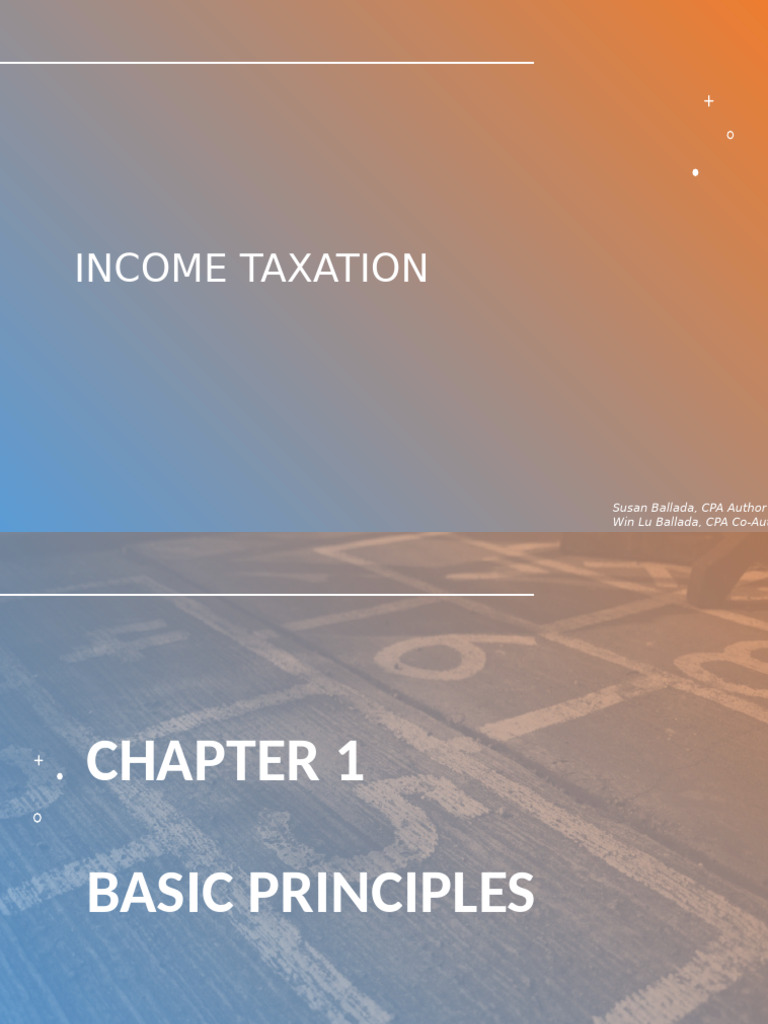 Income Taxation Chapter 1 3 | PDF | Taxes | Tax Deduction