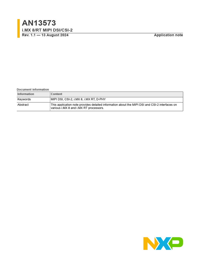 MIPI DSI/CSI-2 on i.MX 8/RT Processors | PDF | Computer Science ...