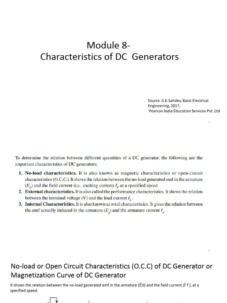 Module 8 - Characteristics of DC Generators | PDF | Electric Generator ...