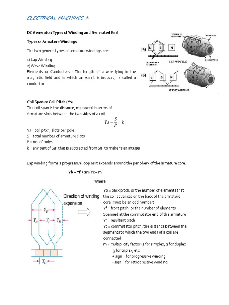 DC Generator Winding Types Explained | PDF | Magnetism | Magnetic Devices