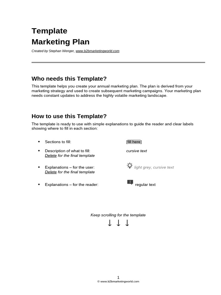 Template B2B Marketing Plan | PDF | Target Audience | Search Engine ...