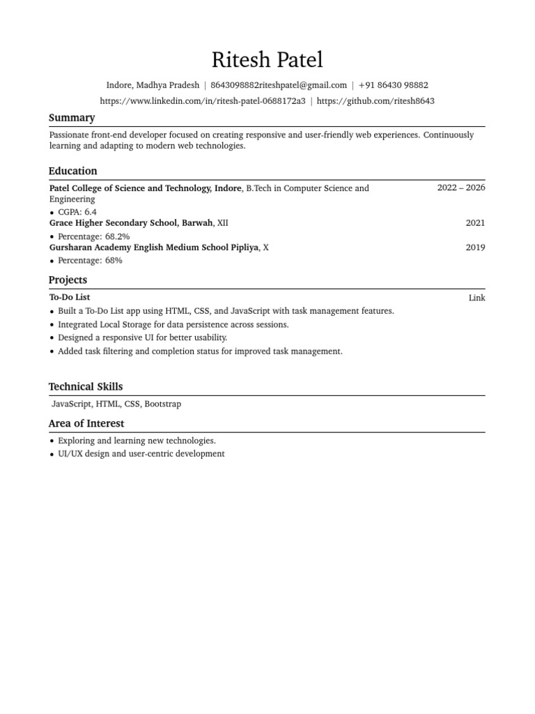 Resume Ritesh Patel | PDF
