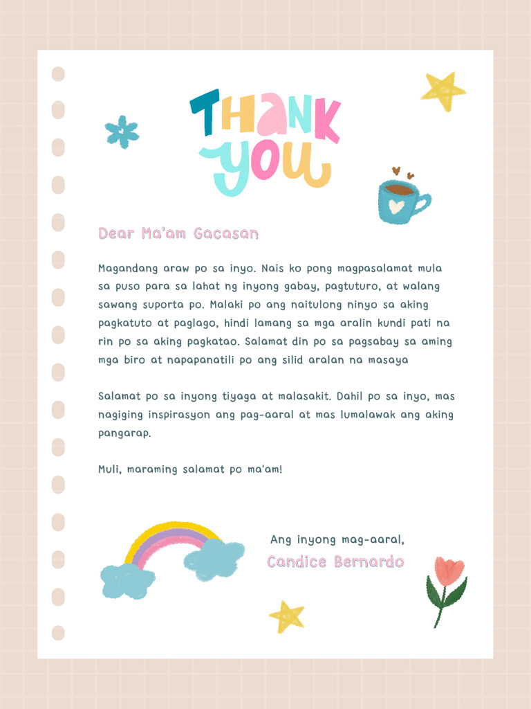 Dear Ma'am Gacasan | PDF