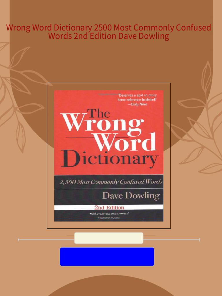 Rapid Download Wrong Word Dictionary 2500 Most Commonly Confused Words ...