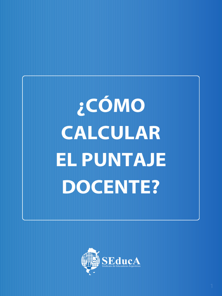 Guía para Calcular Puntaje Docente | PDF | Educación más alta ...