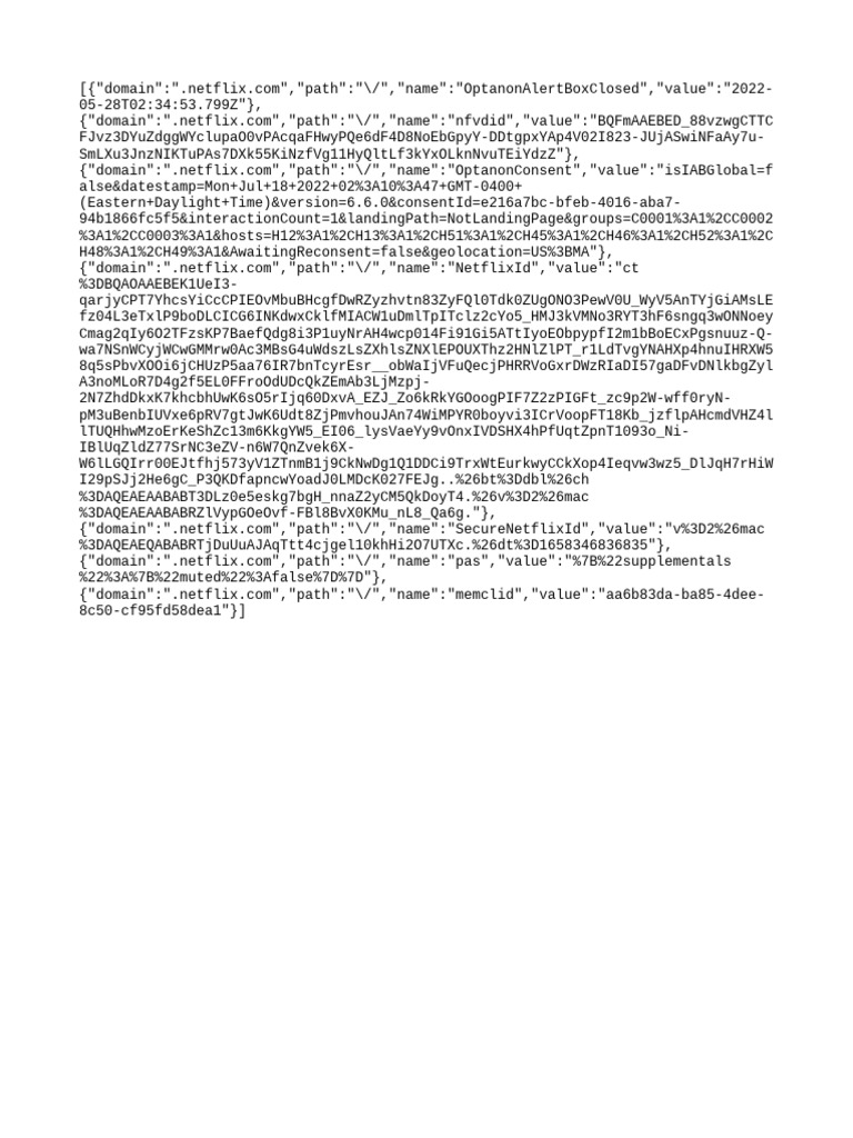 Netflix Cookie Data Overview | PDF