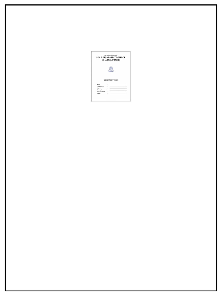 Assignment Cover Page Updated | PDF