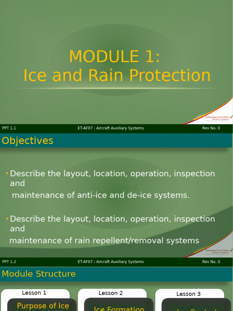 Aircraft Ice and Rain Protection Systems | PDF | Ice | Phases Of Matter