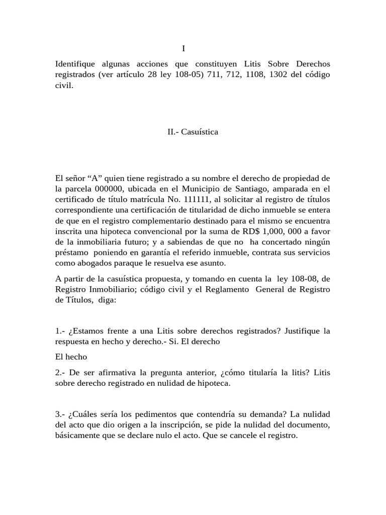 Actividad en Clases - Litis | PDF