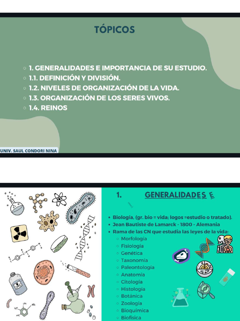 Biología - Tema 1 - Diapositivas | PDF