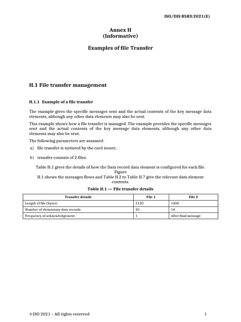 ISO - 8583 - 2021 - Annex H - Informative - Examples of File Transfer ...