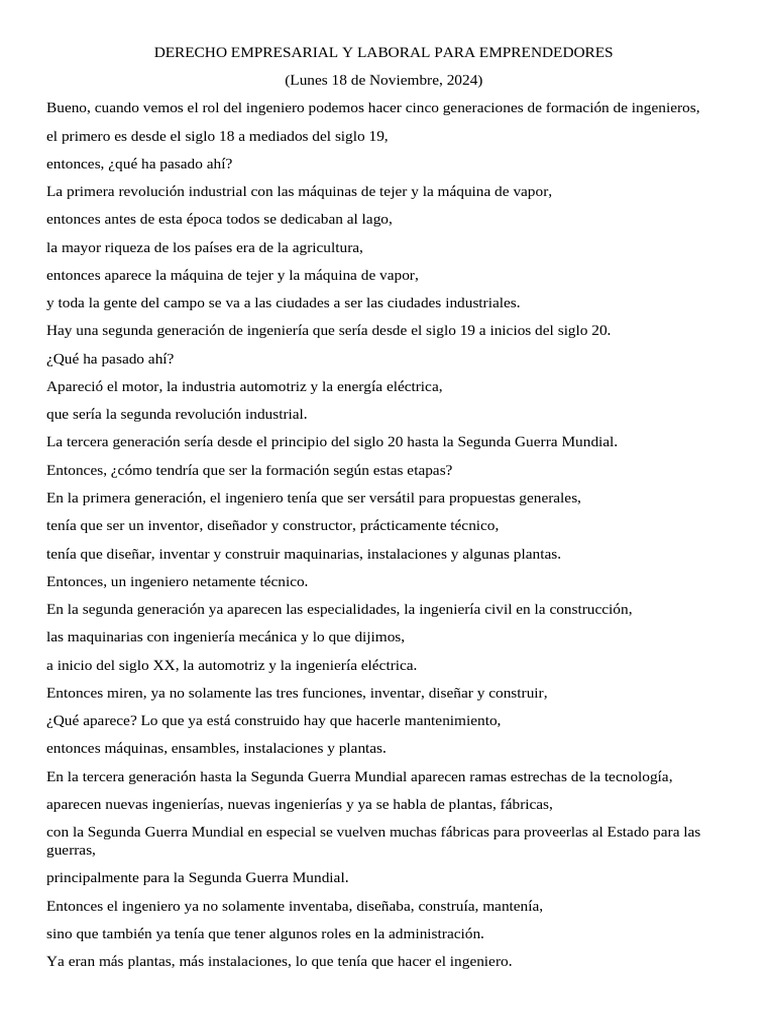 DERECHO EMPRESARIAL Y LABORAL PARA EMPRENDEDORES | PDF | Ingeniería ...