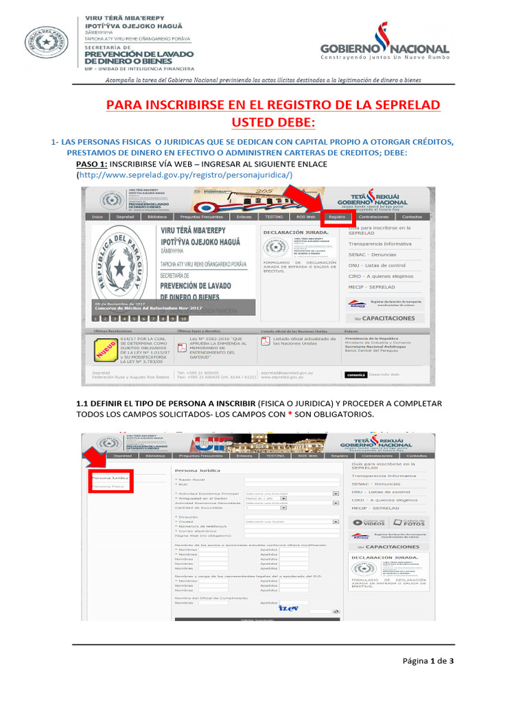 Guia para Inscribirse en La Seprelad Casas de Creditos 02-07-18 | PDF