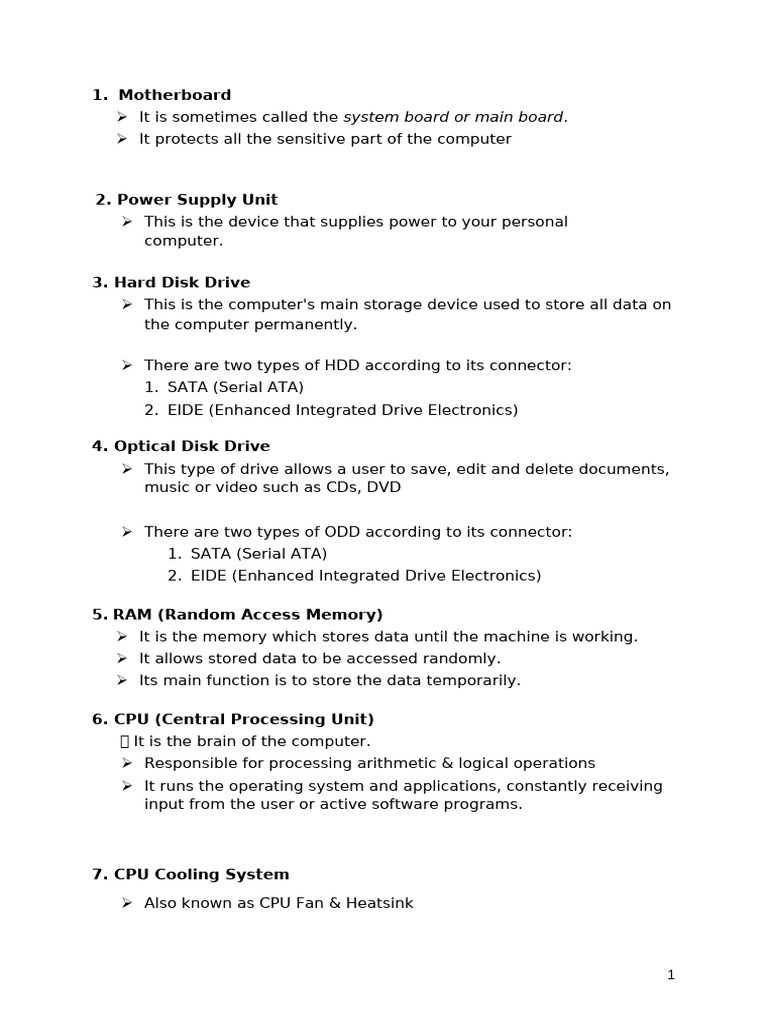 Module 3 Parts of Motherboard and Their Functions | PDF | Network ...