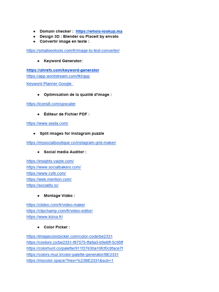 MADICE _ BDD__ Liens Intéressants _ Outils de Travail | PDF | Computer ...