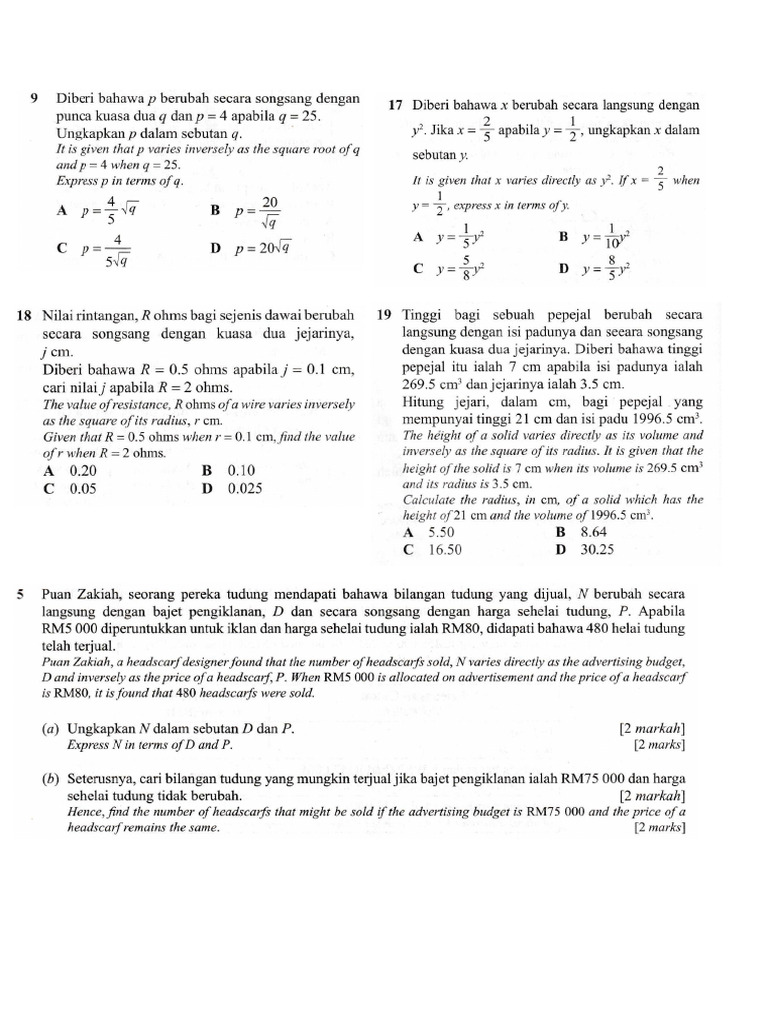 Bab 1 - 4 SPM 2021 - 2022 | PDF