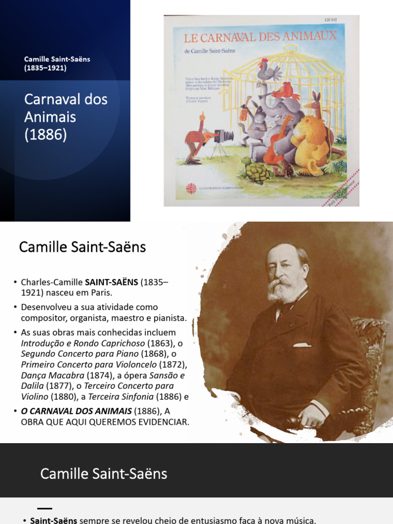 Carnaval dos Animais: Obra de Saint-Saëns | PDF | O Carnaval dos ...