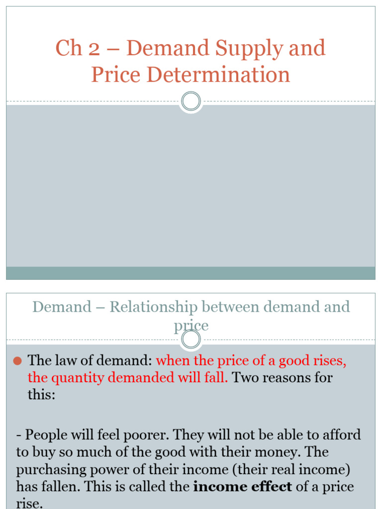 Chapter 2 - Demand Supply and Price Determination | PDF | Demand | Economic Equilibrium