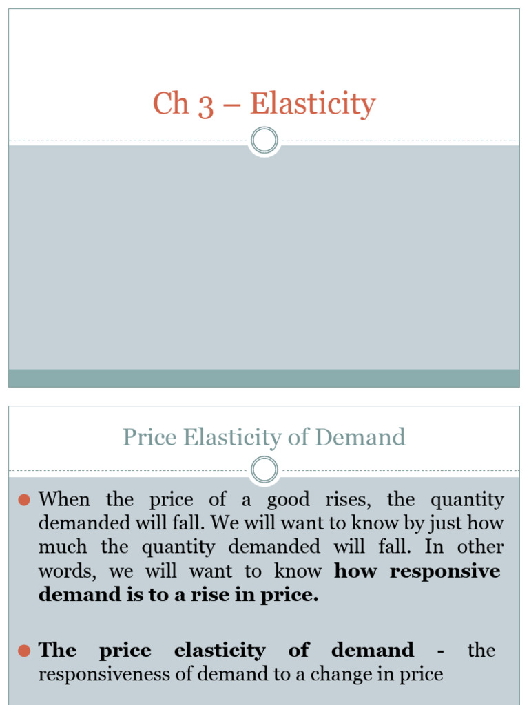 Chapter 3 - Elasticity | PDF | Elasticity (Economics) | Price ...