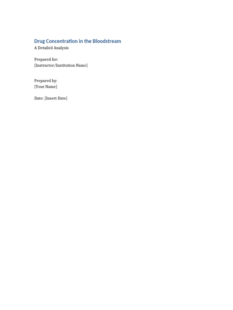 Bloodstream Drug Concentration Model | PDF | Pharmacokinetics | Applied ...