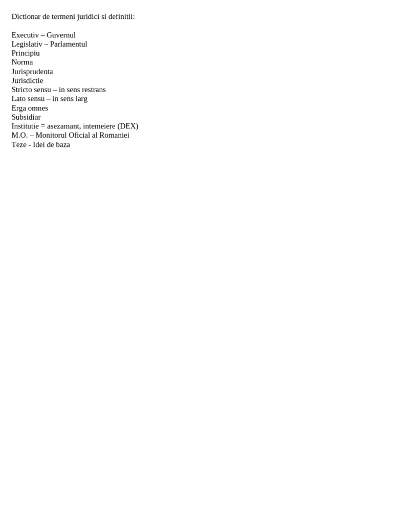 Dictionar de Termeni Juridici Si Definitii | PDF