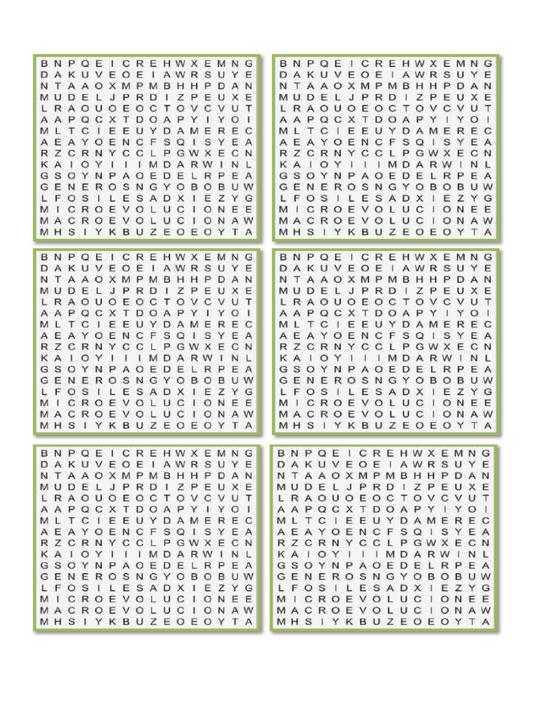 Sopa de Letras Biologia Segundo | PDF