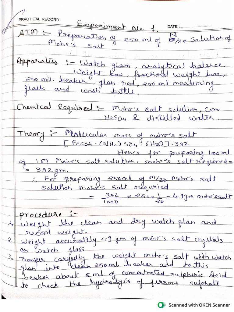 chemistry practical (1) | PDF