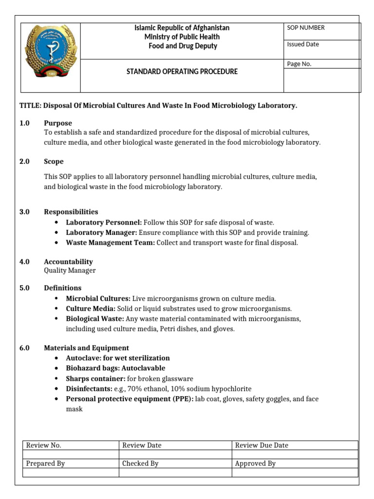 Microbial Waste Disposal SOP | PDF | Sterilization (Microbiology) | Waste