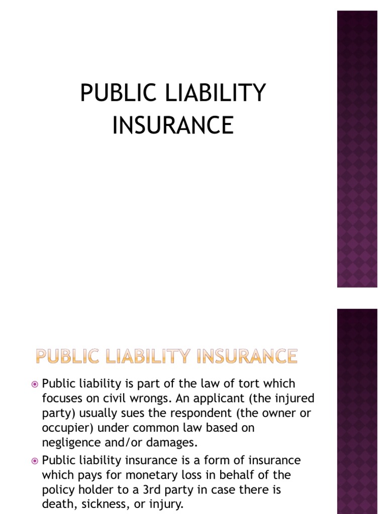 Public Liability Insurance | PDF