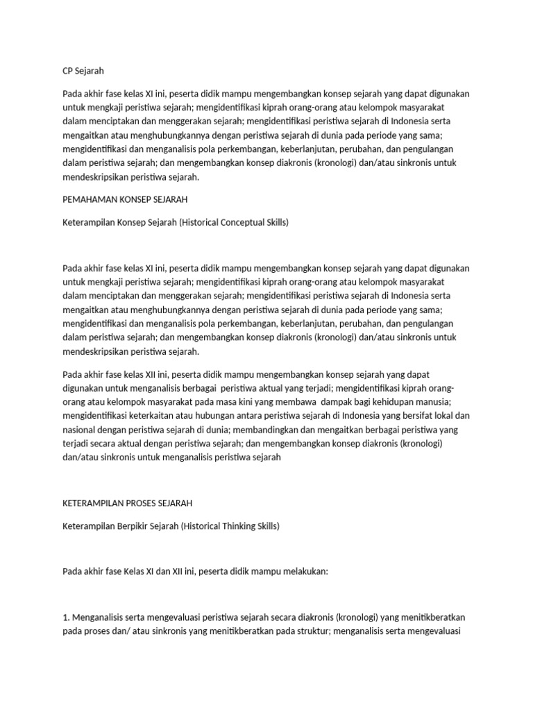 CP Sejarah dan elamen | PDF
