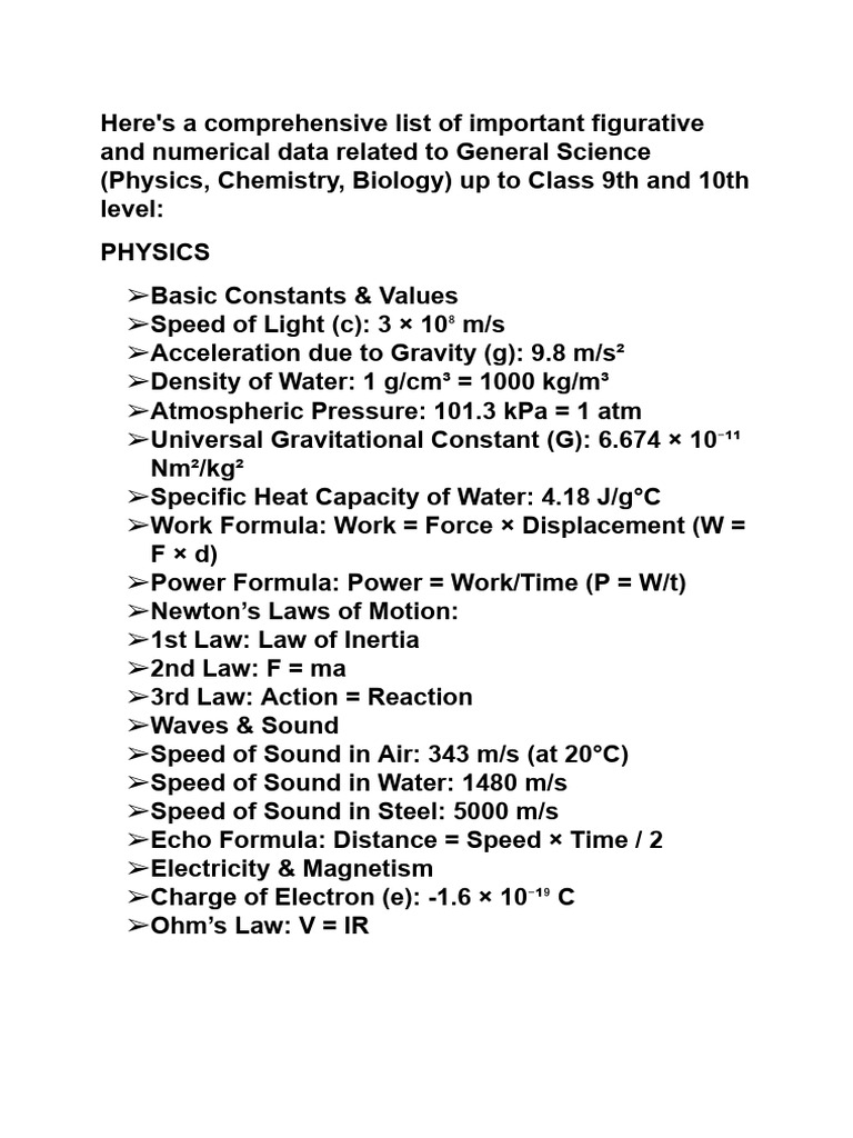 general science info facts figures | PDF | Atmosphere | Atmosphere Of Earth