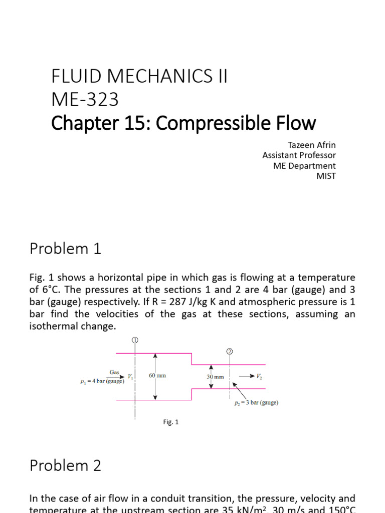 Compressible Flow Problems and Solutions | PDF | Compressible Flow ...
