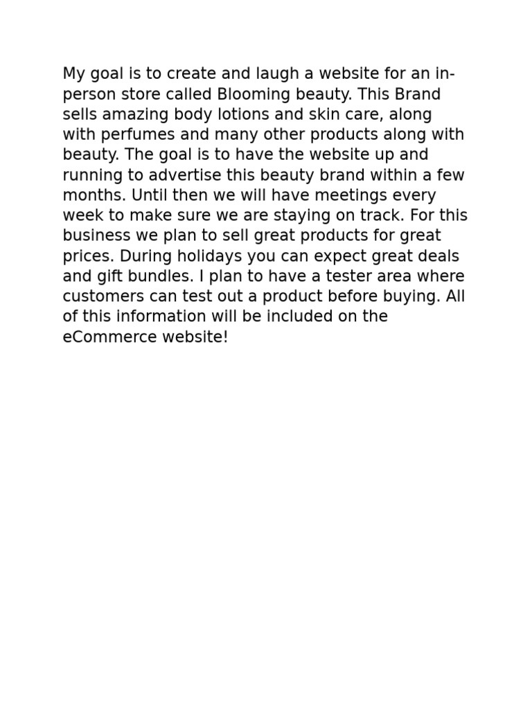 Ecommerce Website Summary | PDF