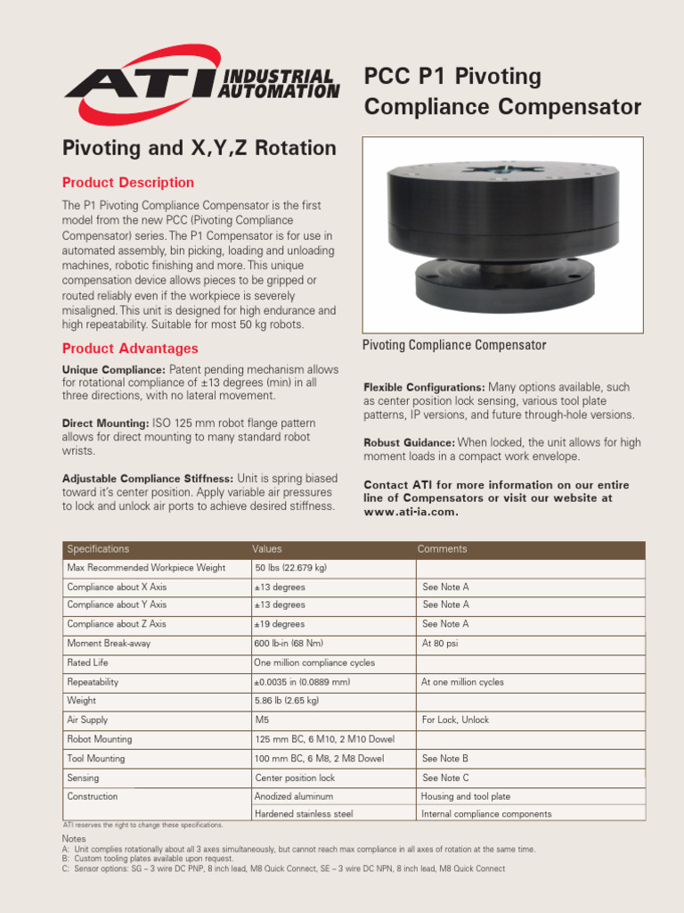003 - 3 - ATI Pivoting Compliance Compensator - Ball - Lock ...