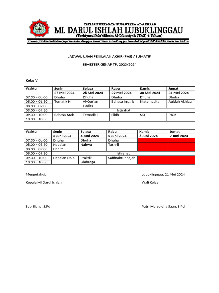 Jadwal 5 | PDF