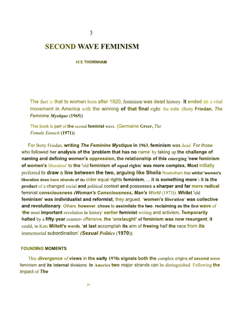 2nd Wave of Feminism | PDF