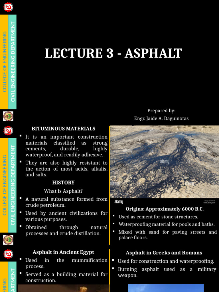 Lecture 3 - Asphalt | PDF | Road Surface | Petroleum