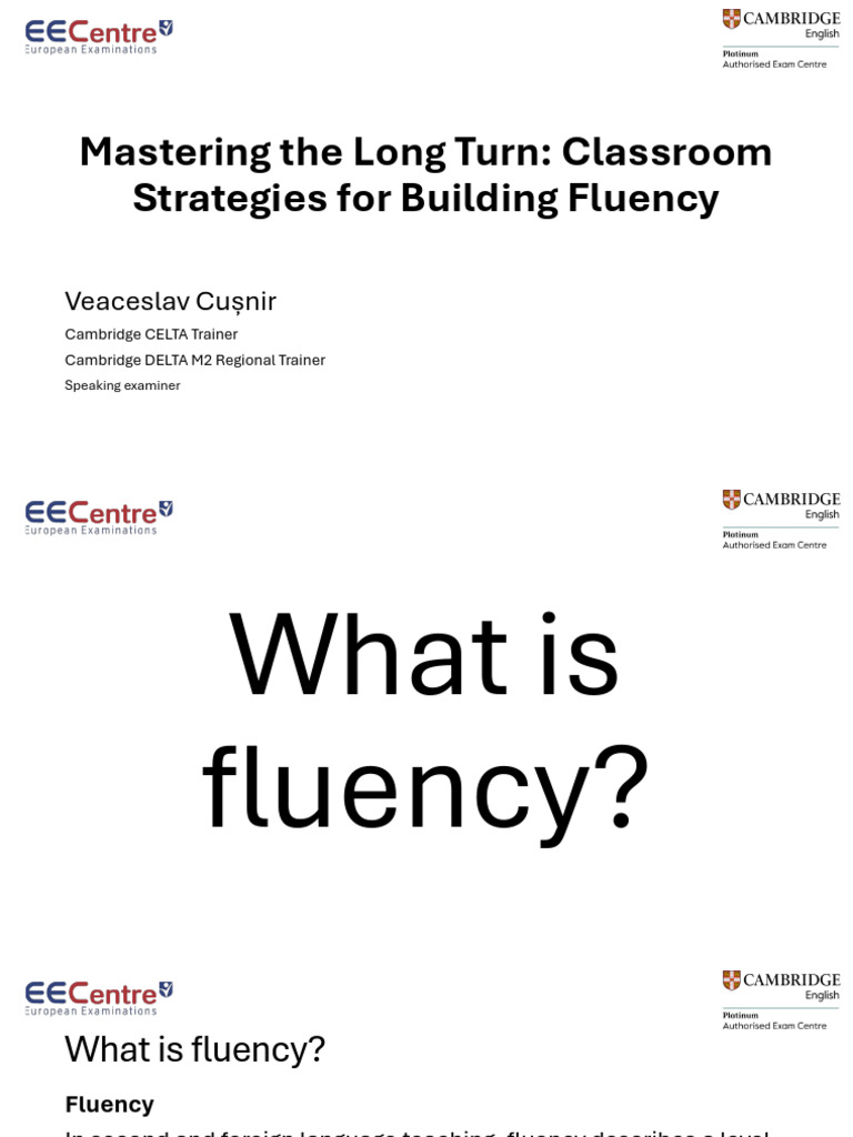 Mastering Fluency Cambridge Day MD 2024 Cusnir | PDF | Fluency | Language Education