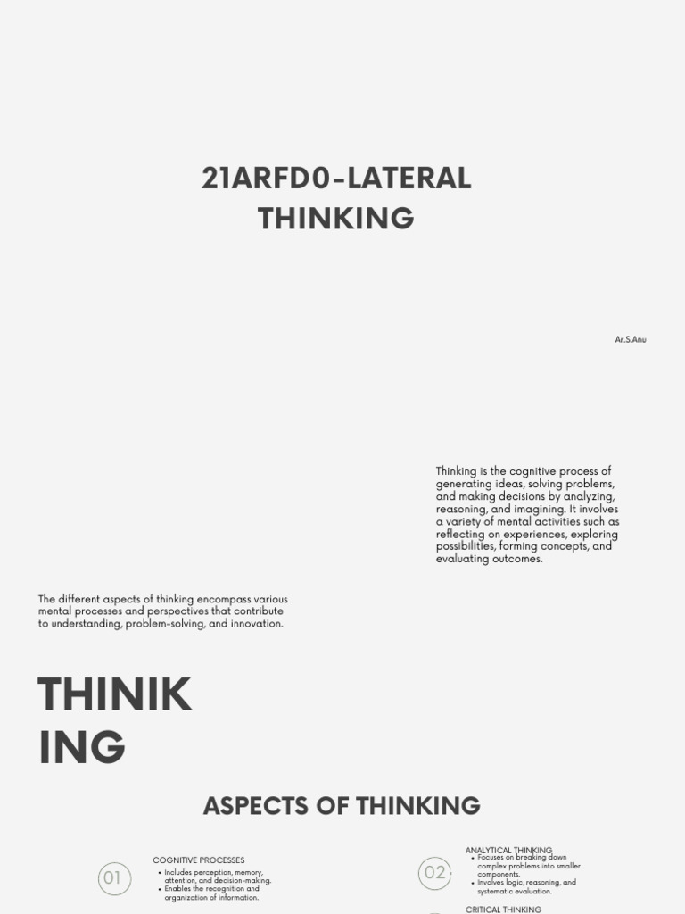 21arfd0-Lateral Thinking | PDF | Thought | Creativity
