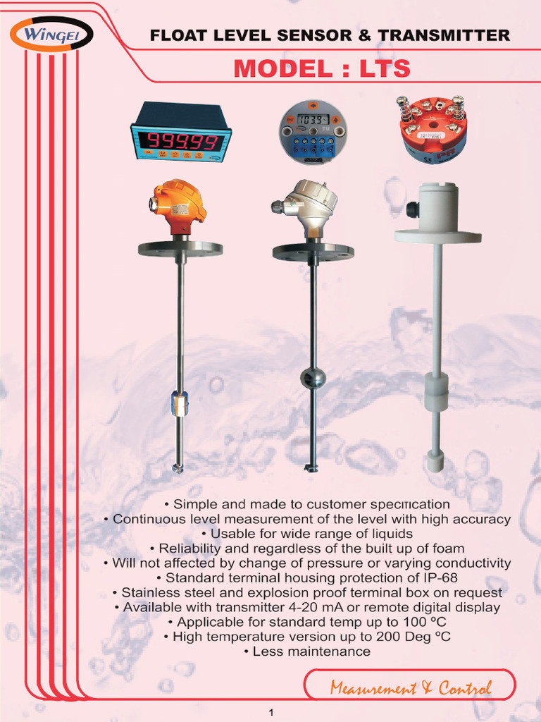 LTS Float Level Sensor & Transmitter | PDF | Switch | Relay