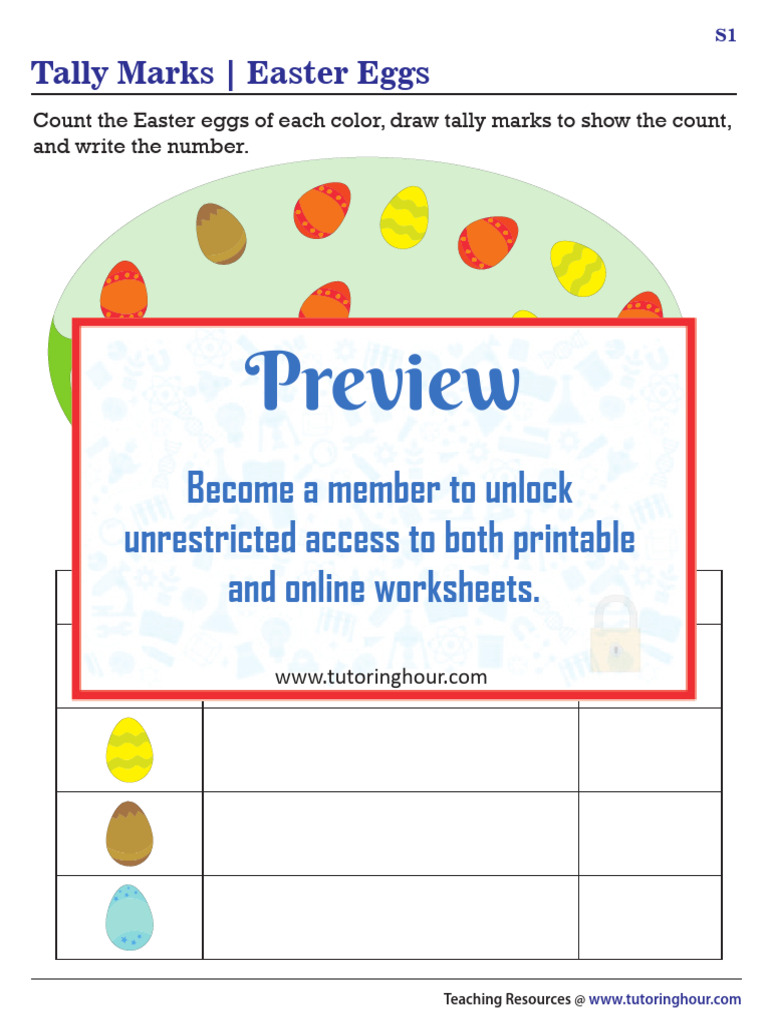 Count and Tally Easter Eggs | PDF