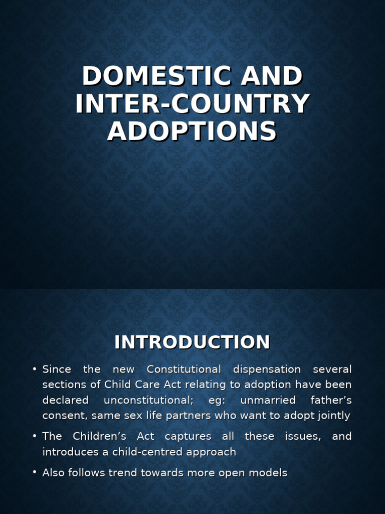 Domestic and Intercountry Adoptions 20240304 | PDF | Parent | Adoption