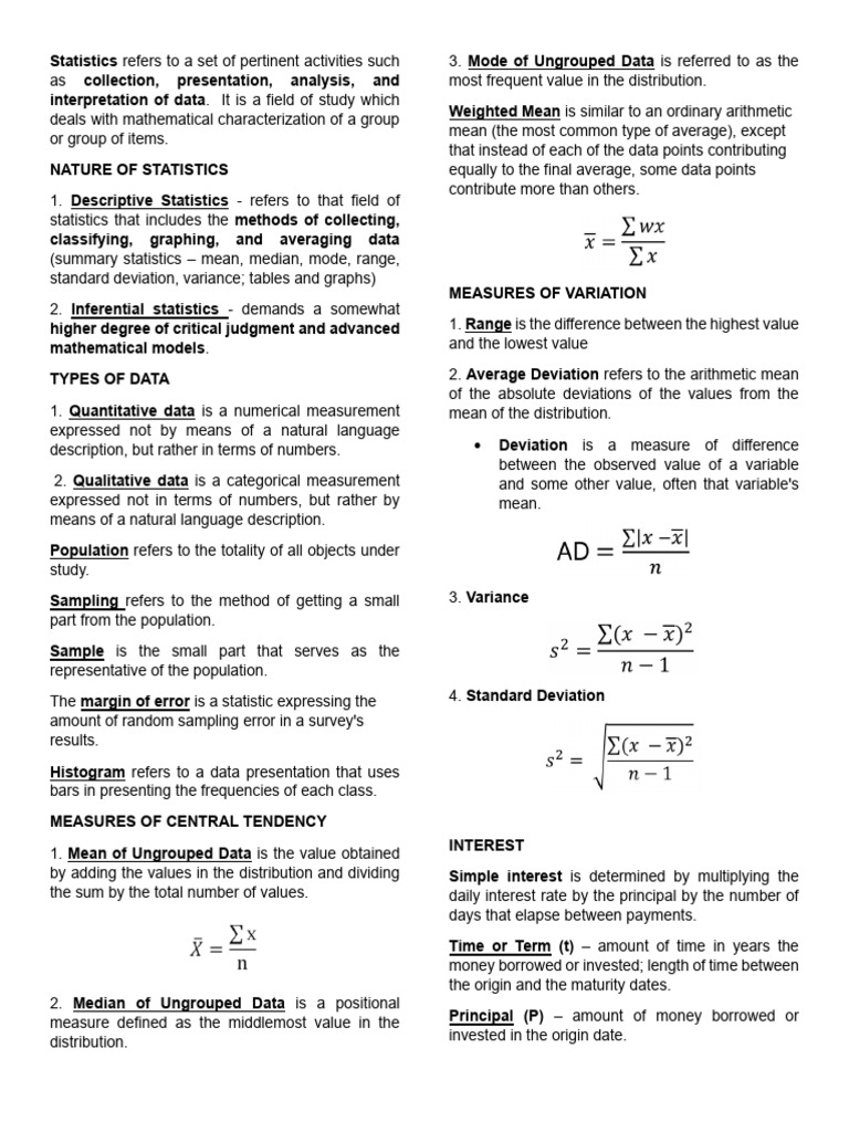 MMW_Reviewer | PDF | Statistics | Mean