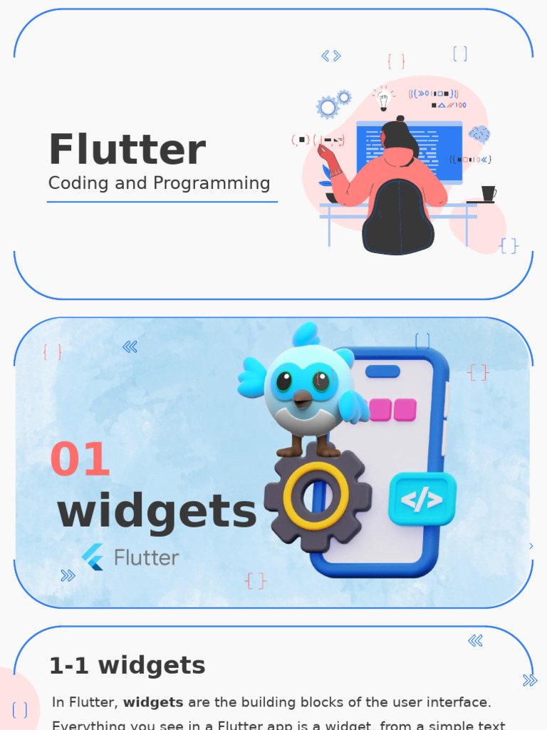 Flutter Widgets Guide: Stateless & Stateful | PDF | Software | Computing