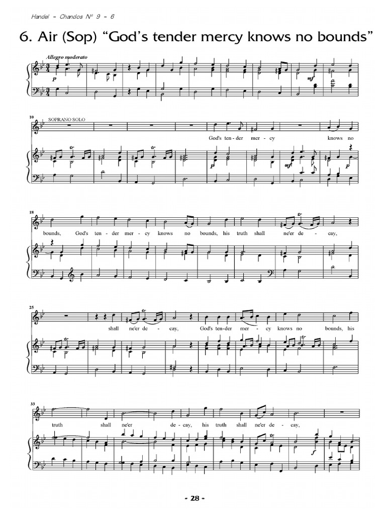 GOD'S TENDER MERCY KNOWS NO BOUNDS - G.F. Haendel | PDF