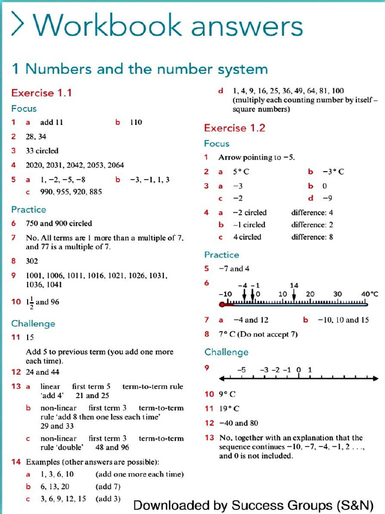 Math chp 1-7 Answs | PDF