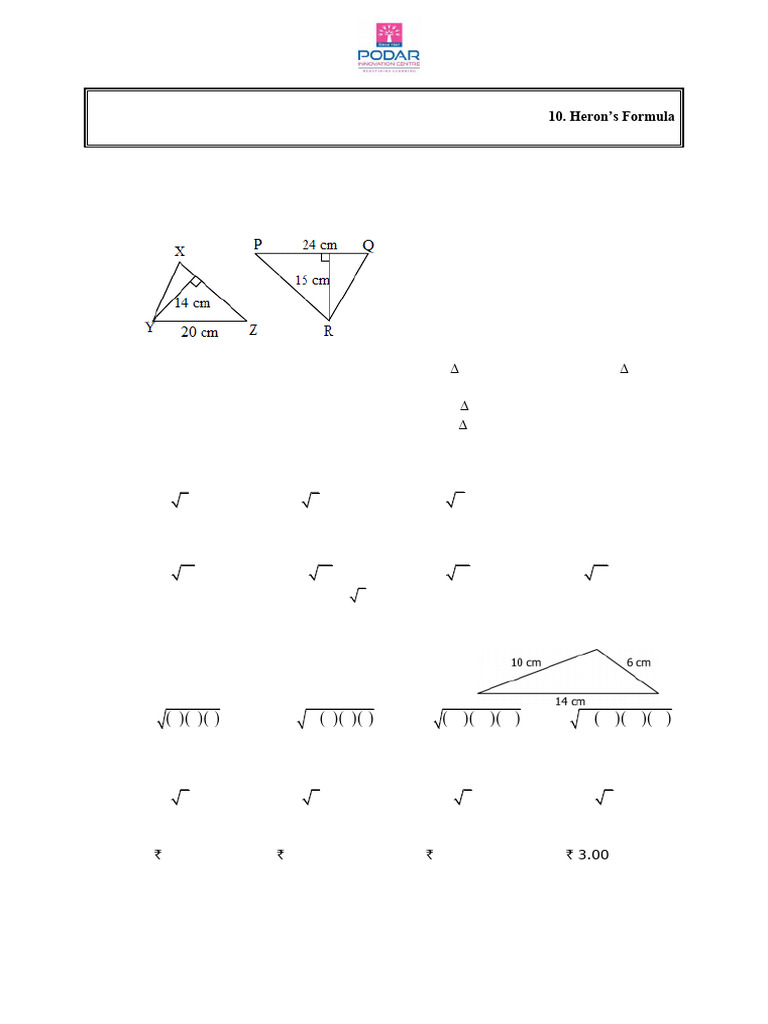 1738723833416.QP - CB - IX - Math - CH 10 - Heron - S Formula | PDF ...